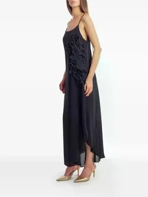 IRINA SCHROTTER Azalea Ruffled Asymmetric Maxi Dress