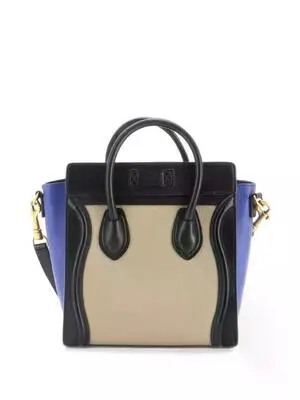 Celine Tricolor Leather Nano Luggage Crossbody Bag - Black