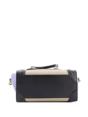 Celine Tricolor Leather Nano Luggage Crossbody Bag - Black