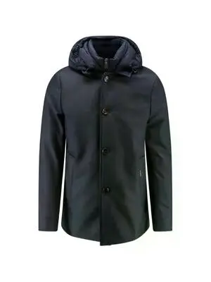 MOORER Hooded Button-up Jacket