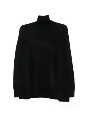 TOTEME Ribbed Knit Turtleneck Sweater - Black