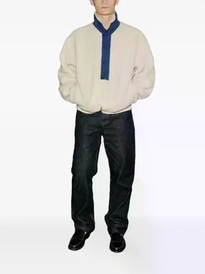 ENTIRE STUDIOS Fleece-texture Quarter-zip Sweater - Neutrals