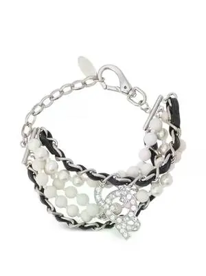 DOUBLET Bead-embellished Chain-link Bracelet - Silver