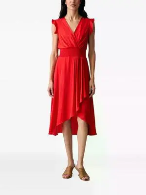 MORGAN Rwally Ruffled Asymmetric Hem Midi Dress