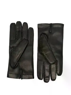 Corneliani Logo-plaque Leather Gloves