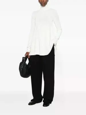TOTEME Crepe Turtleneck Sweater - Neutrals