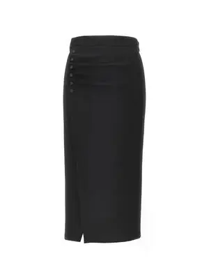 Emporio Armani Button-embellished Draped Skirt