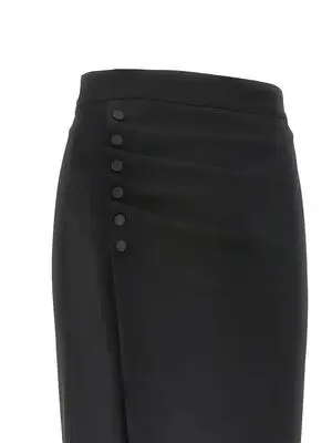 Emporio Armani Button-embellished Draped Skirt