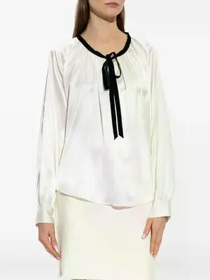 FORTE_FORTE Silk Tie-neck Blouse