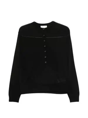 VICOLO Button-up Crew-neck Sweater