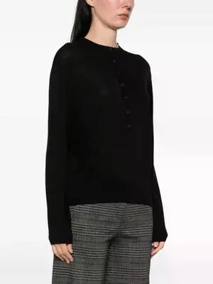 VICOLO Button-up Crew-neck Sweater