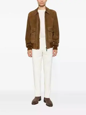 GIORGIO BRATO Suede-finish Zip-up Jacket