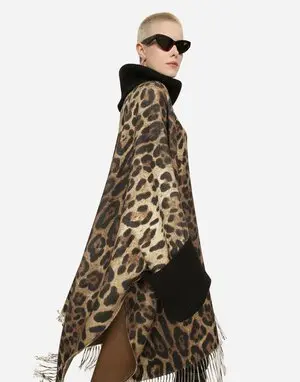 Dolce & Gabbana Leopard Print Fringed Poncho