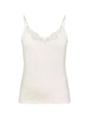 Hanro Dana Lace-trim Pajama Top - Neutrals