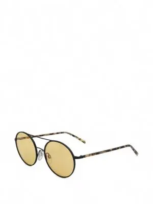 Dkny Round-frame Double-bridge Sunglasses - Black