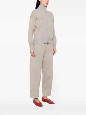 PANICALE Zip-up Ribbed-trim Cardigan