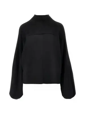 Emporio Armani High-neck Panelled Sweatshirt - Black