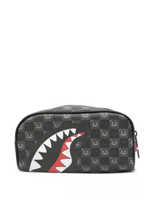 SPRAYGROUND Shark Mouth Check Print Pouch - Black
