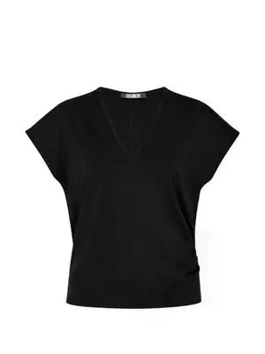 CLUB21 COLLECTION Leonie V-neck T-shirt - Black