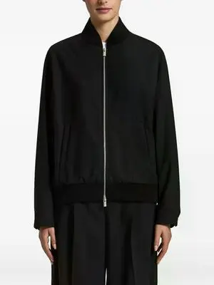 Peserico Ribbed-trim Zip-up Bomber Jacket - Black