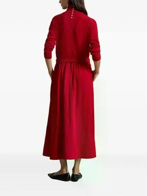 Polo Ralph Lauren Button-back Ribbed Midi Dress