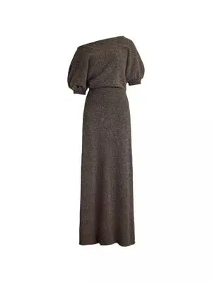 Polo Ralph Lauren Off-shoulder Puff-sleeve Maxi Dress