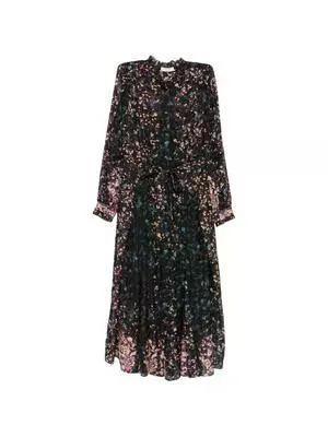 Ulla Johnson Tessa Floral-print Silk Midi Dress - Black