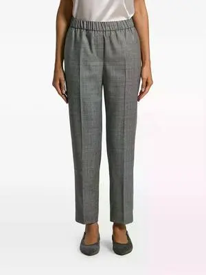 Peserico Checked Elasticated Waist Trousers - Grey