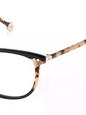 Carolina Herrera Tortoiseshell Rectangle Eyeglasses - Black