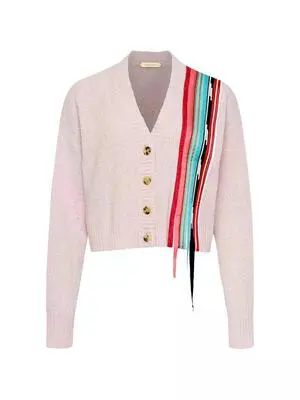 Hellessy Hellesy Striped Detail Cropped Cardigan - Pink