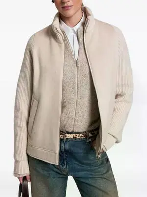 Peserico Ribbed-knit Panelled Jacket