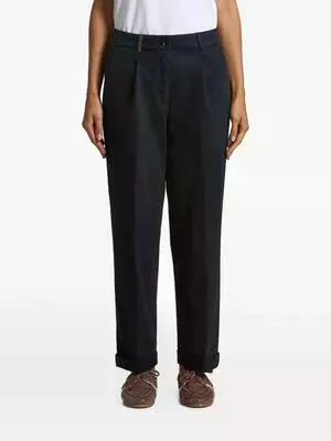 Peserico Pleated Turn-up Trousers - Blue
