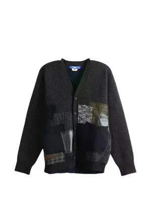 Junya Watanabe Patchwork V-neck Cardigan - Grey
