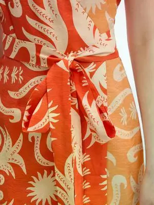 NEVER FULLY DRESSED Abstract Print Wrap Mini Dress
