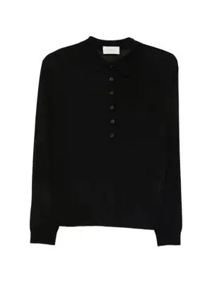 VICOLO Long-sleeve Polo Sweater - Black
