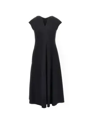 Emporio Armani V-neck Cap-sleeve Dress - Black