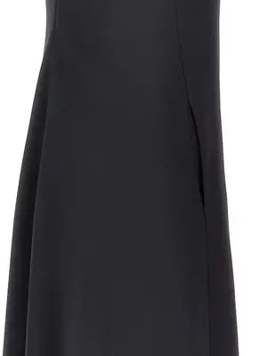 Emporio Armani V-neck Cap-sleeve Dress With Pleat Detail