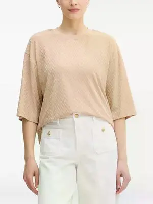 MOS MOSH Mmtash O-ss Chevron-patterned T-shirt