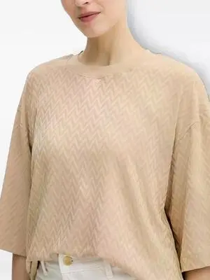MOS MOSH Mmtash O-ss Chevron-patterned T-shirt