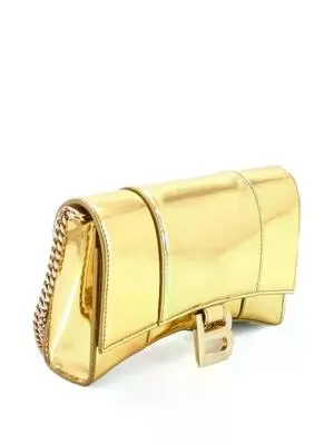 Balenciaga Hourglass Chain Wallet Leather Crossbody Bag