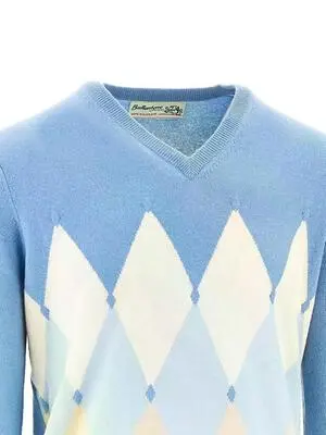 BALLANTYNE Argyle-pattern V-neck Sweater