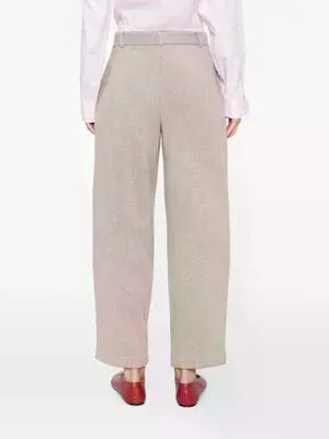 PANICALE Beige Knitted Straight-leg Trousers