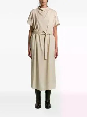 Peserico Belted High-neck Midi Dress