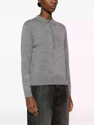 VICOLO Polo-collar Sweater - Grey
