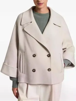 Peserico Double-breasted Cropped Cape With Notched Lapels