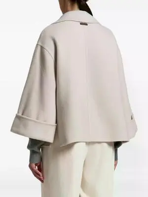 Peserico Double-breasted Cropped Cape With Notched Lapels