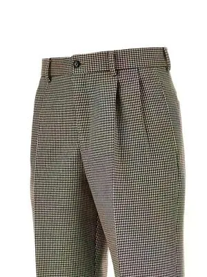 Emporio Armani Houndstooth-pattern Pleated Trousers