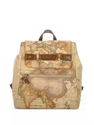 ALVIERO MARTINI 1° CLASSE Alviero Martini 1a Classe Map Print Foldover Backpack - Neutrals