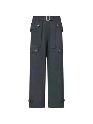 Liu Jo Flannel Cargo Pants With Belted Waist