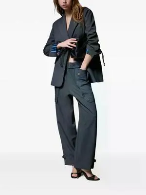 Liu Jo Flannel Cargo Pants With Belted Waist